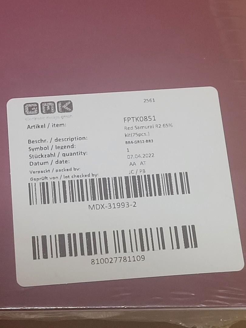 BN GMK Red Samurai 65% Abs Keycaps, Computers & Tech, Parts ...