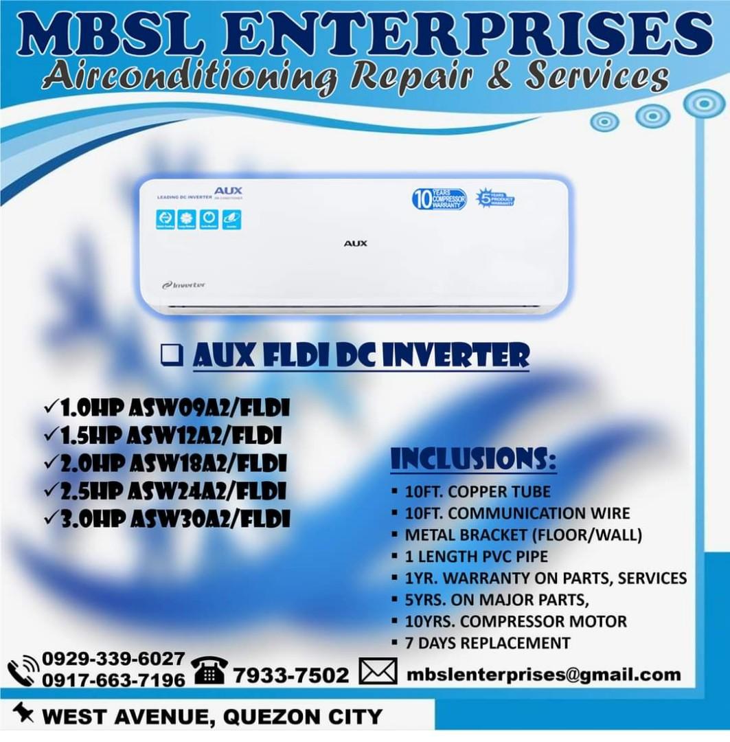 BRAND NEW AIRCON AUX SPLIT TYPE INVERTER WITH FREE INSTALLATION, TV ...