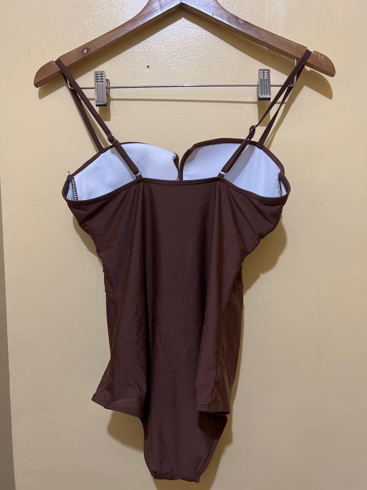Brown One Piece Swimsuit - For checking, Women's Fashion, Swimwear ...