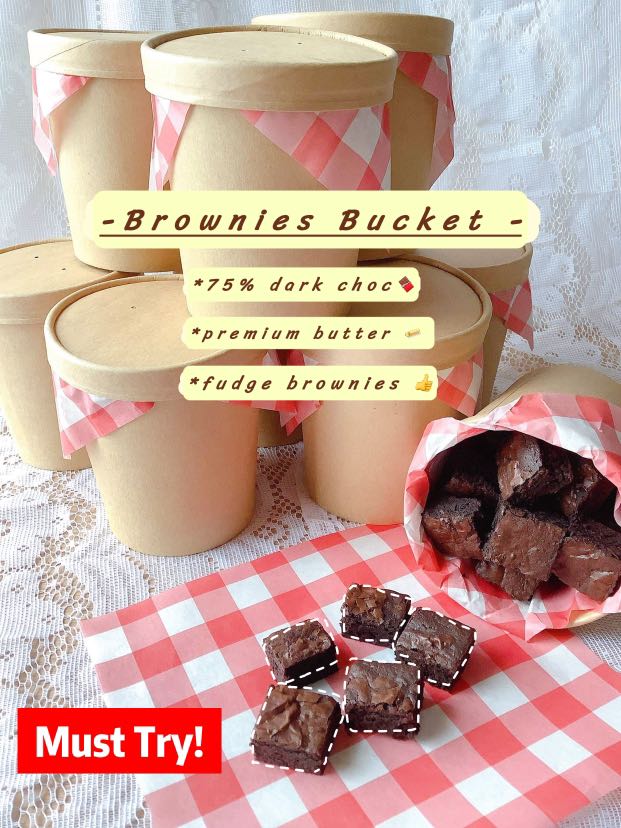 Brownies bucket, Food & Drinks, Homemade Bakes on Carousell