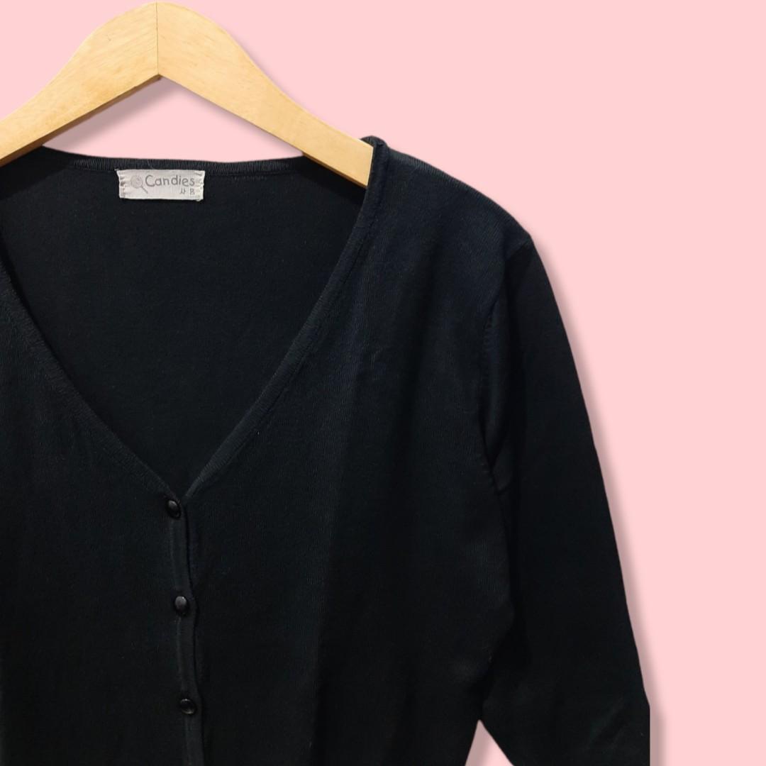 Cardigan Hitam, Fesyen Wanita, Pakaian Wanita, Baju Luaran di Carousell