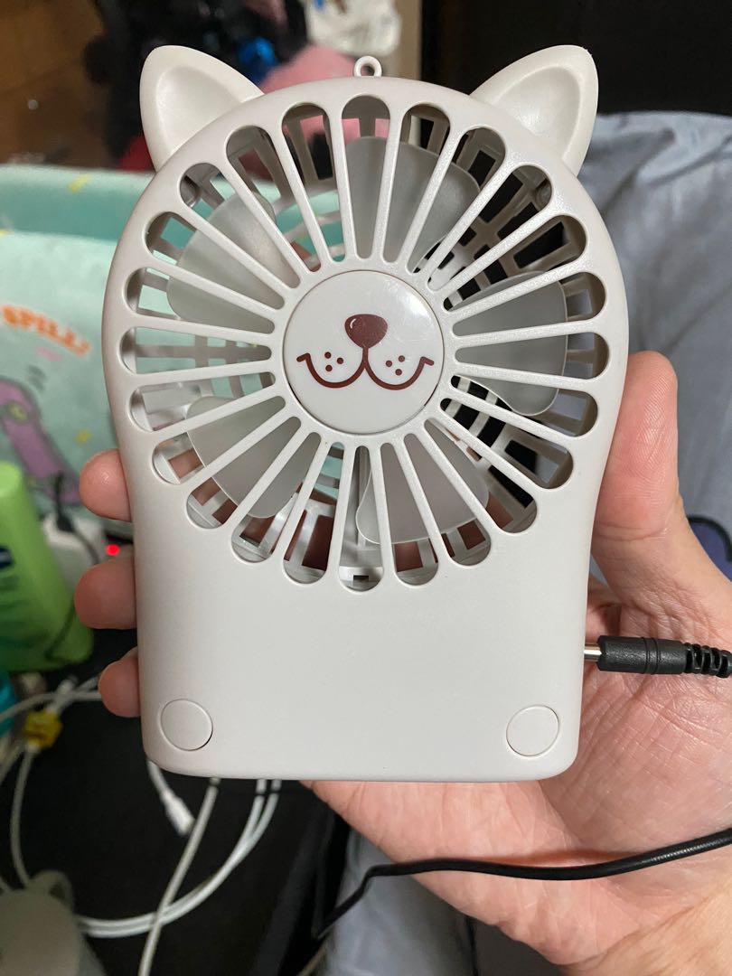 Cartoon Mini Fan with Light, Furniture & Home Living, Lighting & Fans ...