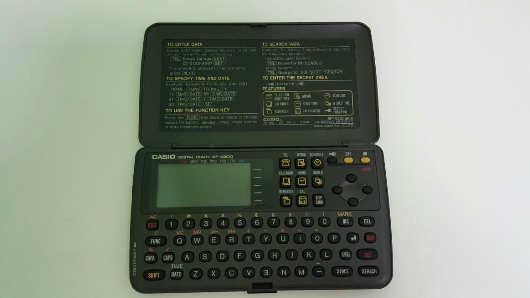 CASIO DIGITAL DIARY SF-4300 BK 32KB MEMORY, 電腦＆科技, 商務用科技產品 - Carousell