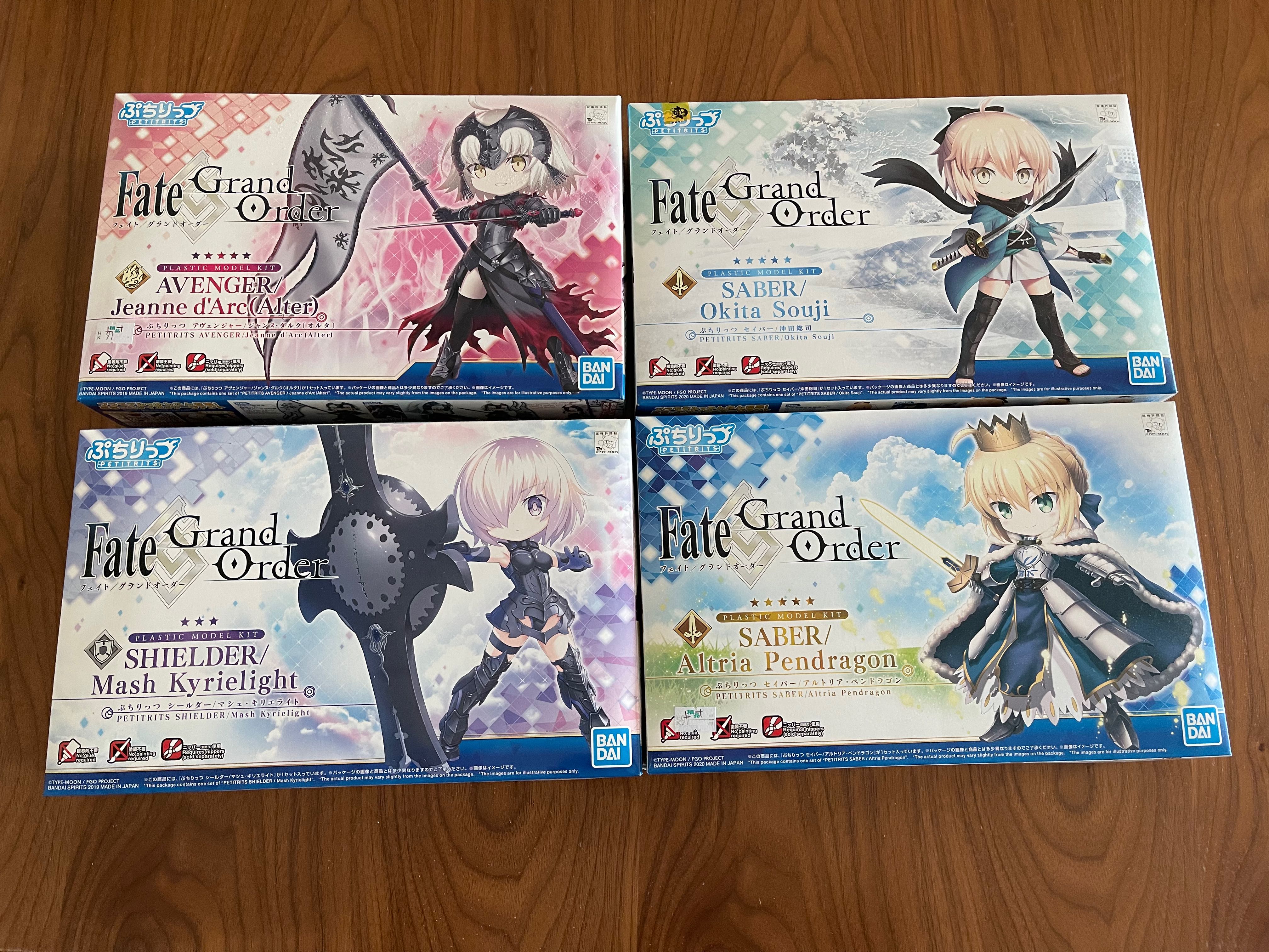 四盒FGO Q版模型（沖田，女主，亞瑟，黑貞）, 興趣及遊戲, 玩具 & 遊戲類 - Carousell