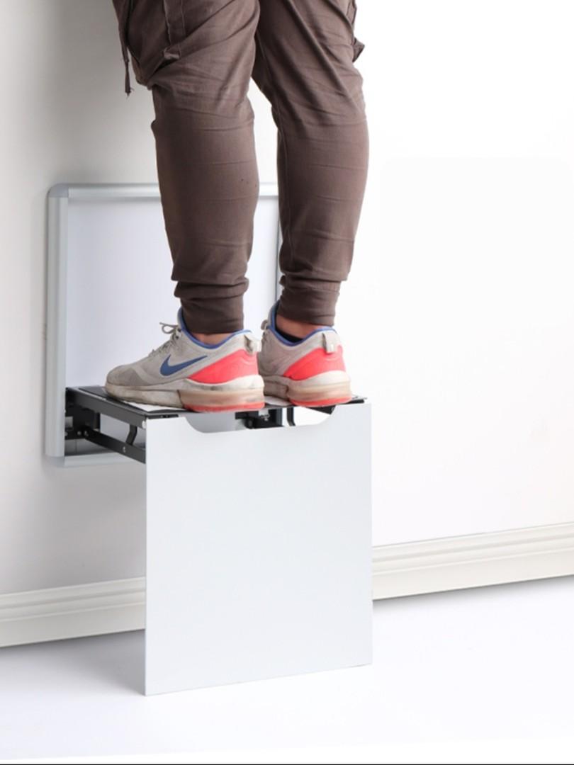 Foldable Shoe Stool Wall Mounted Chair, Furniture & Home Living ...