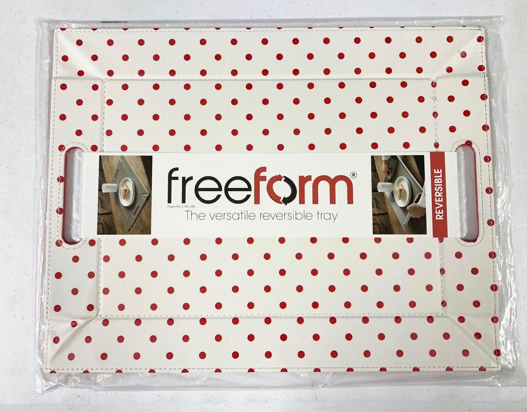 Freeform Reversible Tray, Red/White (Polka Dots), Faux Leather Tray ...