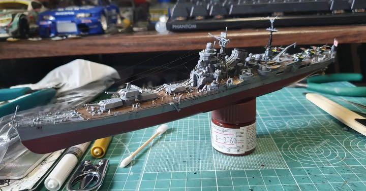Fujimi 1/700 IJN Hybrid Cruiser Tone made pre painted War ship model ...