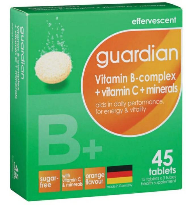 Guardian Vitamin B-complex + Vitamin C + Minerals, Health & Nutrition ...