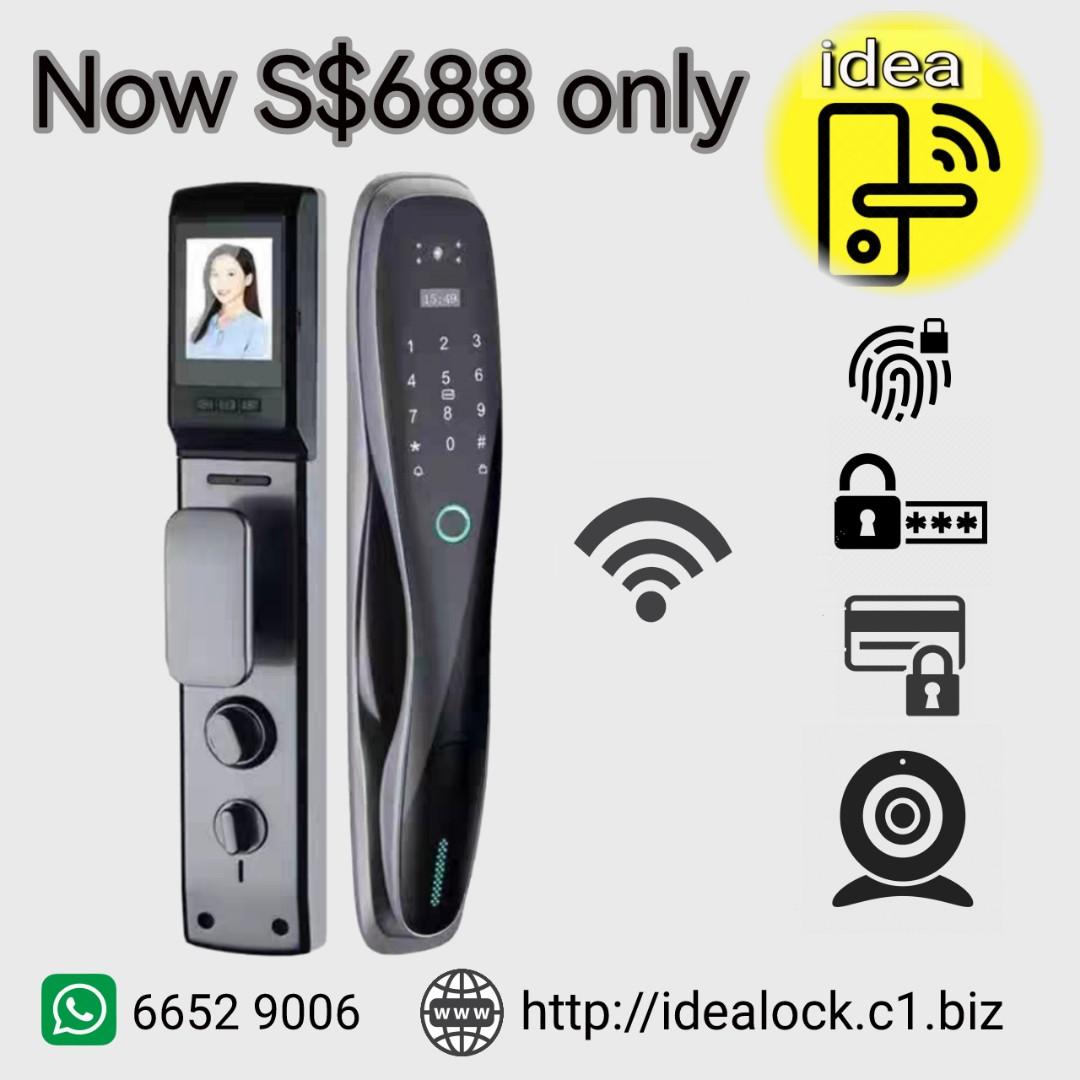 HDB Cam Fingerprint Digital Door Lock, Furniture & Home Living ...