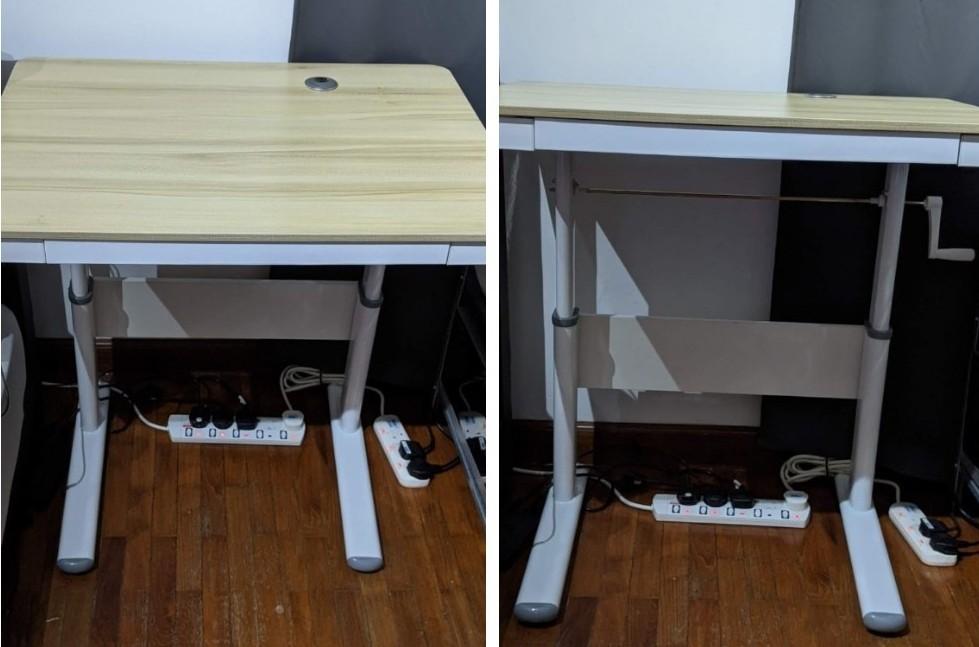 Height Adjustable Computer Table 80cm x 60cm, Like New, with Drawer and ...