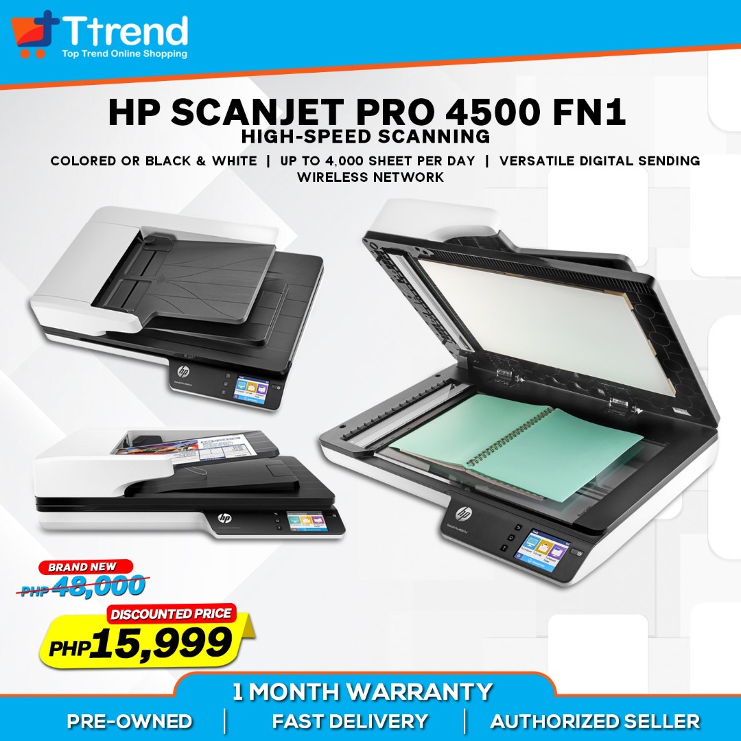 HP SCANJET Pro 4500 fn1 Network Scanner, Computers & Tech, Printers ...