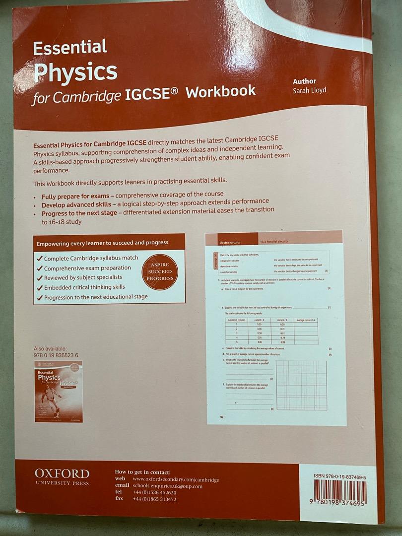 IGCSE Physics Workbook (With answer), 興趣及遊戲, 書本 & 文具, 教科書 - Carousell