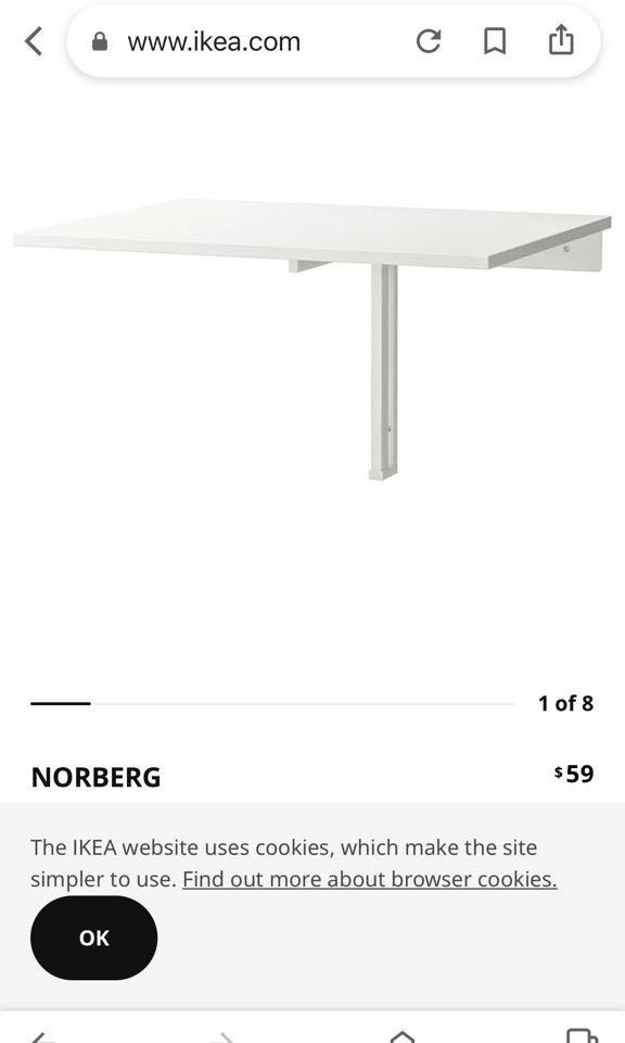 IKEA Norberg table - wood, Furniture & Home Living, Furniture, Tables ...