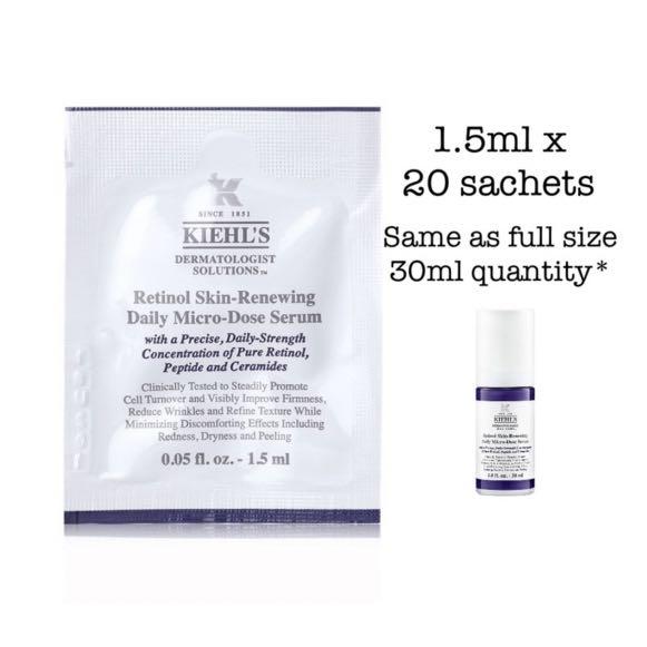 [Kiehls] Retinol Skin-Renewing Daily Micro Dose Serum [Sample Packs ...