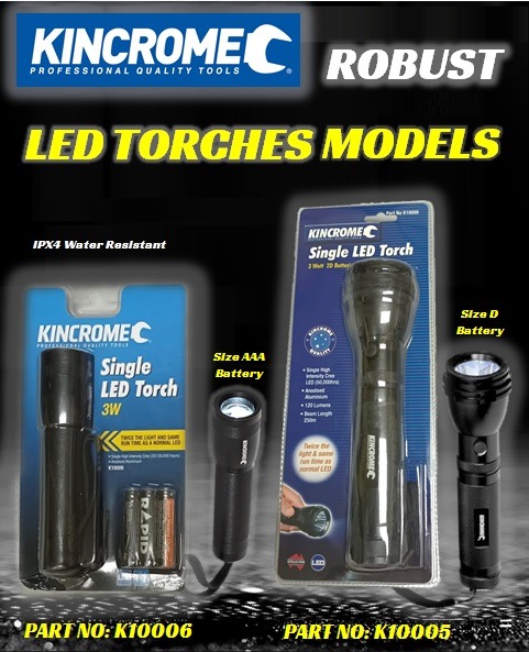KINCROME LED TORCH LIGHT- WATER RESISTANT LED TORCH LIGHT, Everything ...