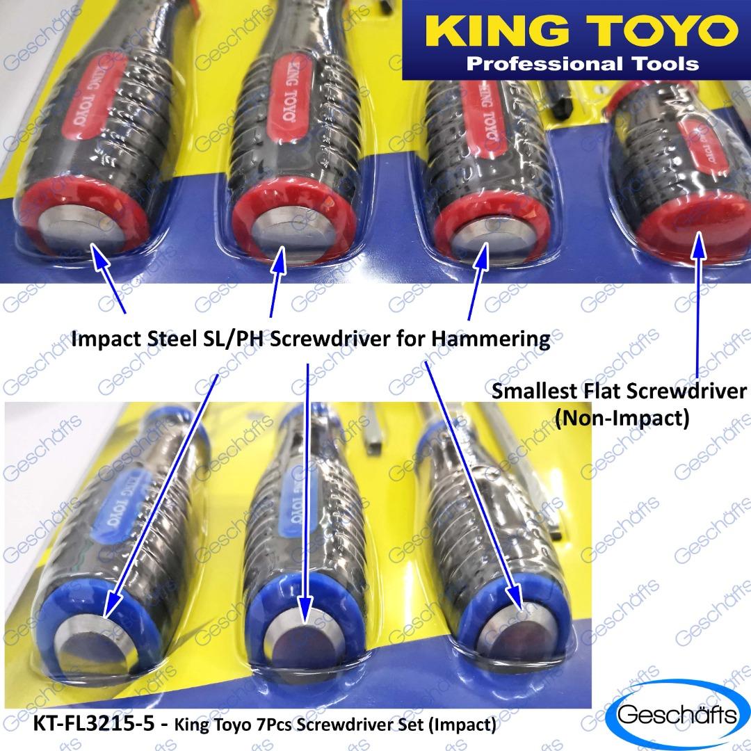 King Toyo 7Pcs Impact Screwdriver Set (Hammerable), Furniture & Home ...