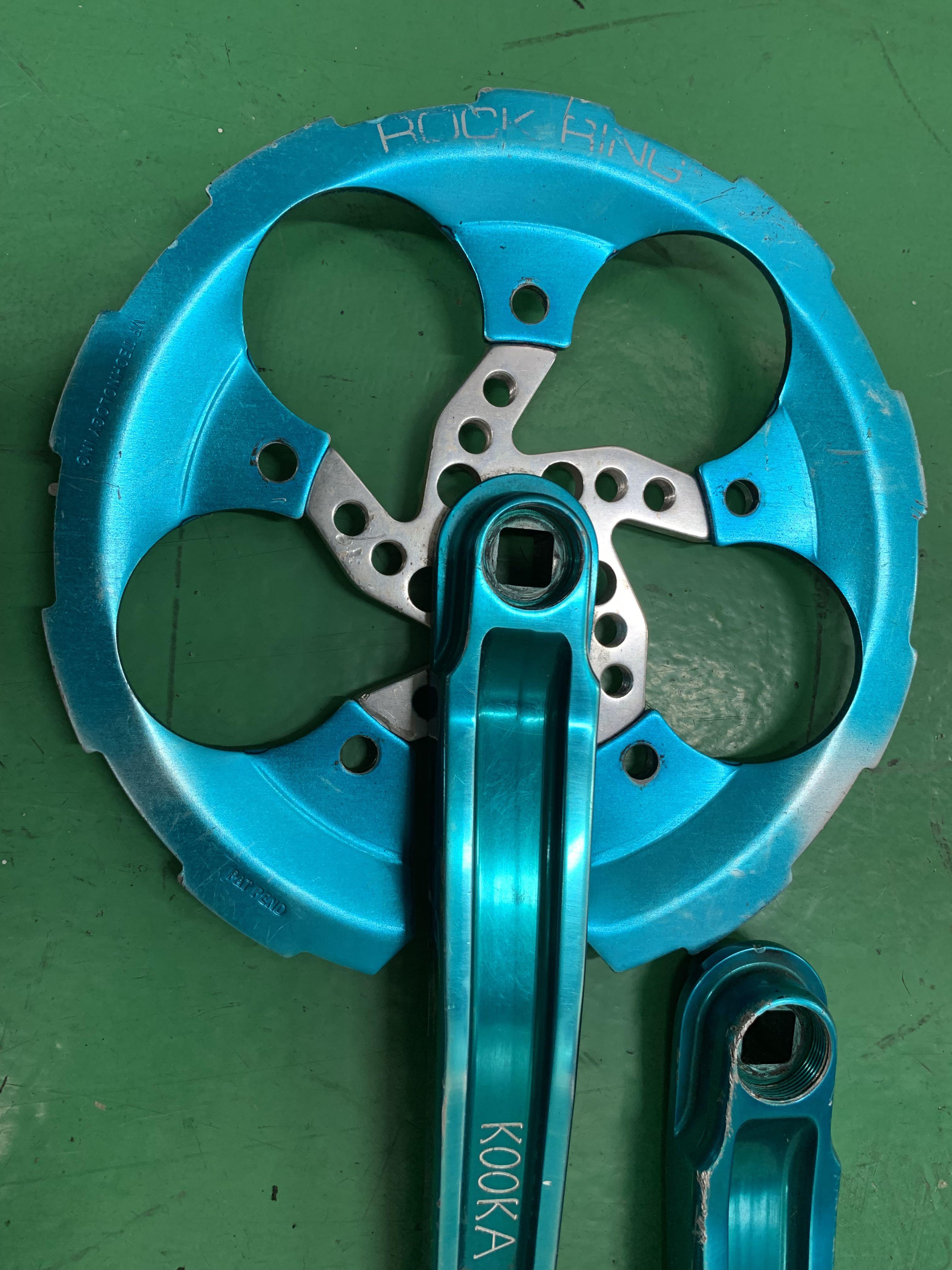 KOOKA CRANKSET + Rock Ring bashguard! 110/74/56mm for MTB triples or ...