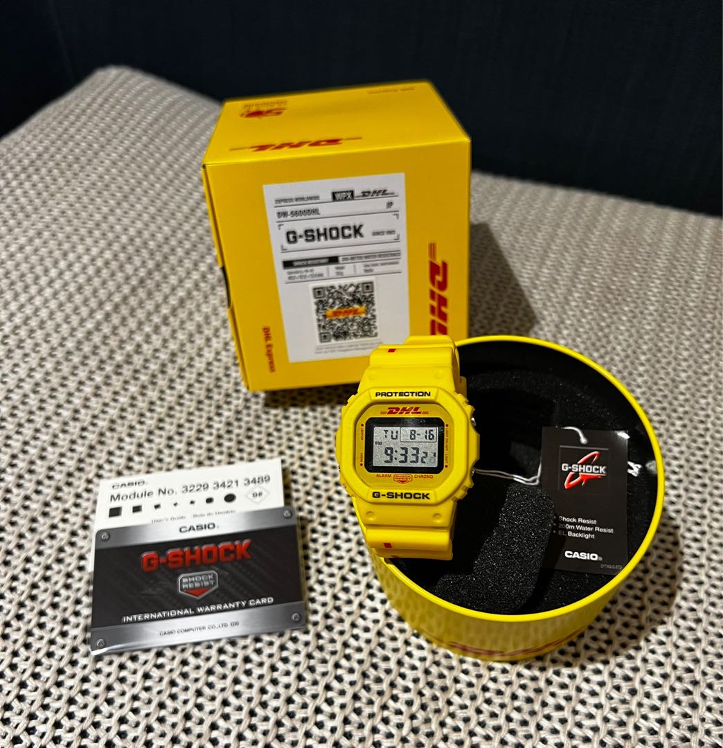 Limited Edition CASIO x DHL Collaboration G-Shock, Men's Fashion ...