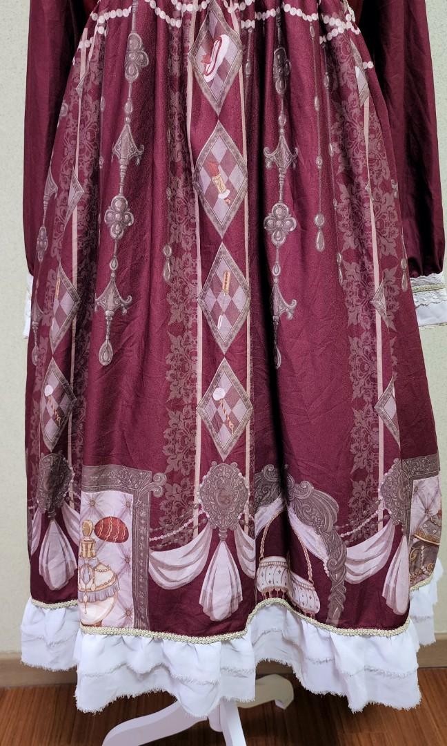 Maroon Hanbok Style Lolita Dress, Women's Fashion, Dresses & Sets ...