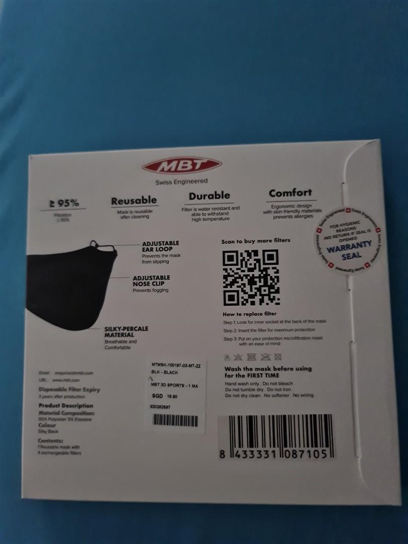 MBT 3D Sports Mask, Health & Nutrition, Face Masks & Face Shields on ...