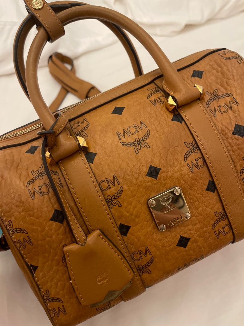 MCM Small Boston Bag 100% ORIGINAL, Women's Fashion, Bags & Wallets ...
