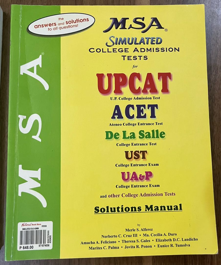 MSA College Admission Test Solutions, Hobbies & Toys, Books & Magazines ...