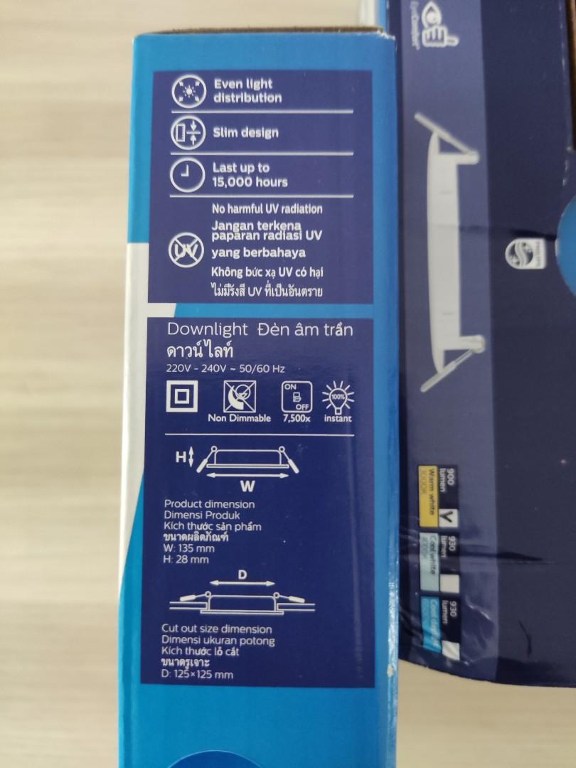 12W Warm White 3000K Philips Marcasite Square LED Downlights Ceiling Lights Slim Shape False ...