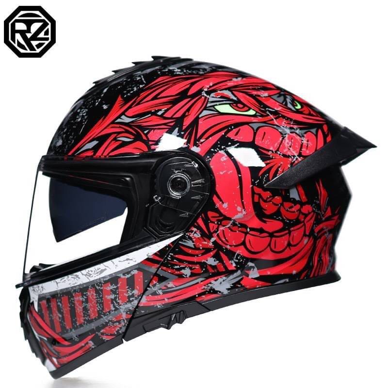 ORZ motorbike modular helmet with double visor and DOT certification ...