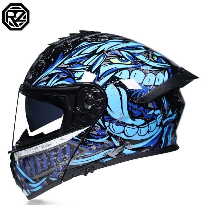 ORZ motorbike modular helmet with double visor and DOT certification ...