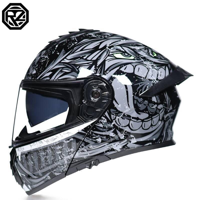 ORZ motorbike modular helmet with double visor and DOT certification ...