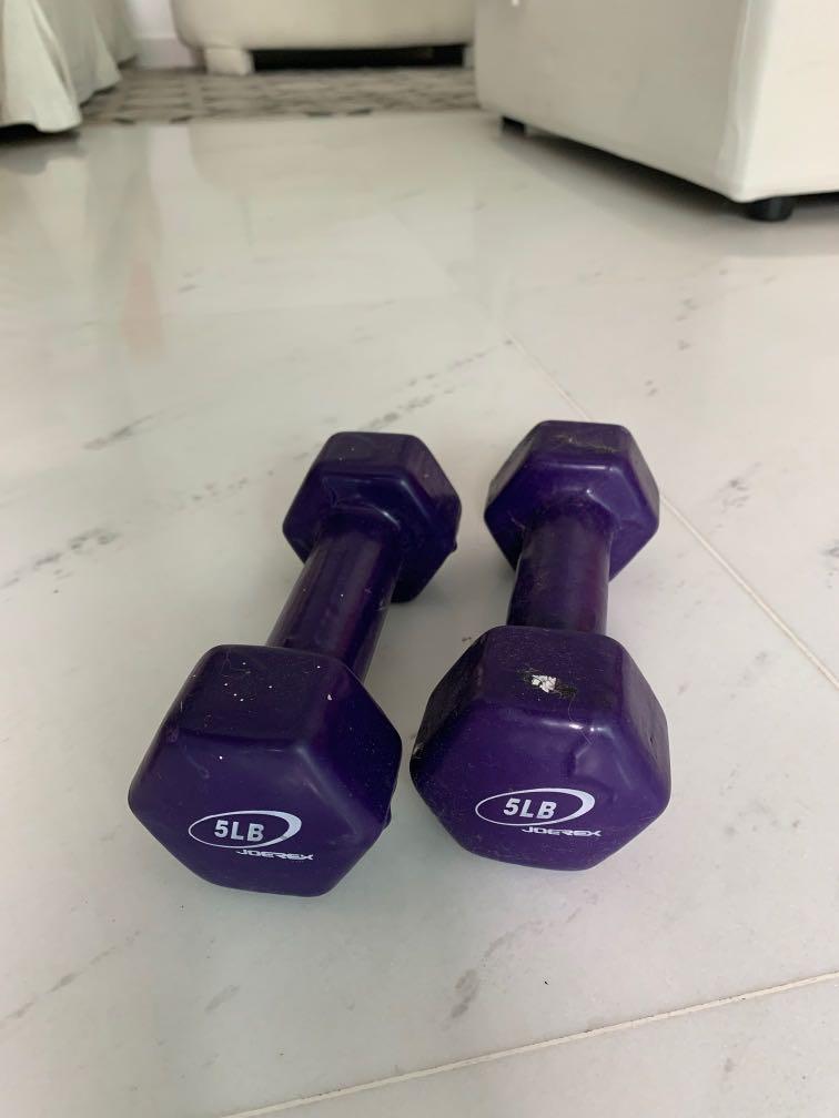 Pair of 5lb dumbells (2.25kg), Sports Equipment, Exercise & Fitness ...