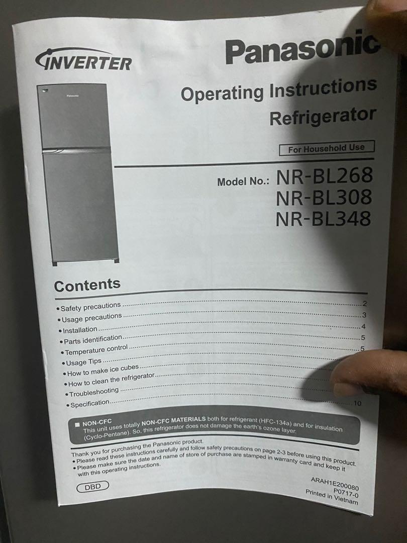 Panasonic refrigerator (inverter), TV & Home Appliances, Kitchen ...