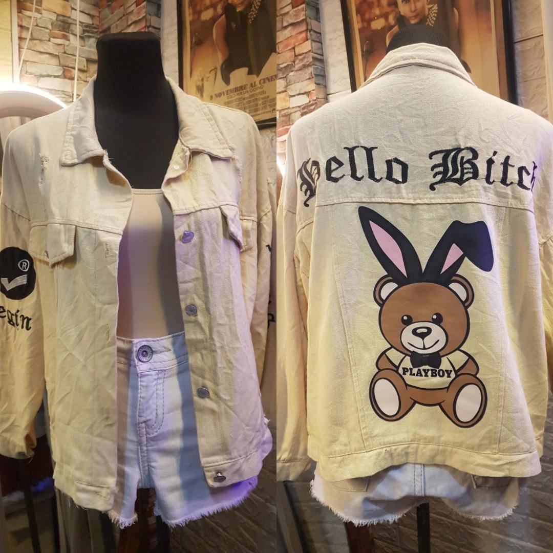 Pastel yellow denim jacket, Women's Fashion, Coats, Jackets and ...