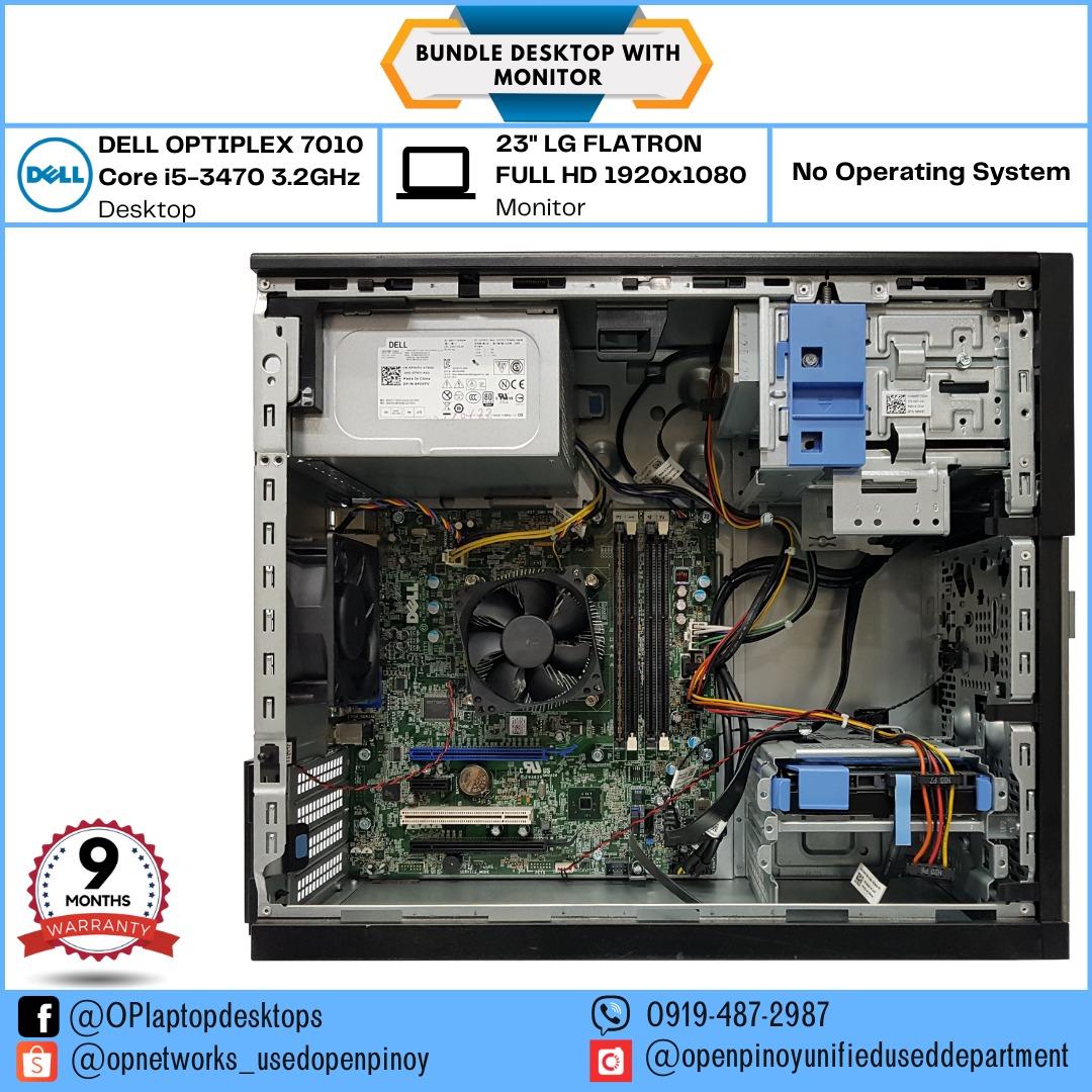 DESKTOP BUNDLE with MONITOR Dell Optiplex 7010 Intel Core i5-3470 3.2GHz | 23-inch LG FLATRON ...