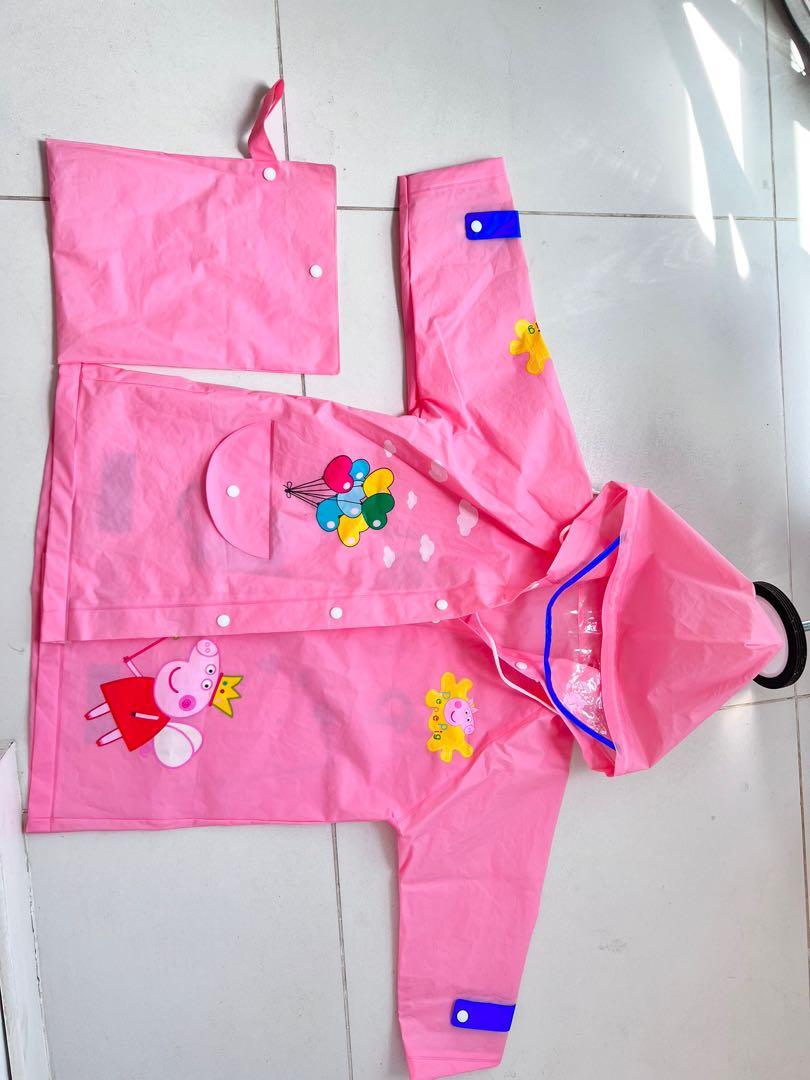 rain coat pink Peppa pig, Babies & Kids, Going Out, Other Babies Going Out Needs on Carousell