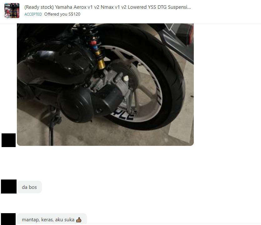(Ready stock) Yamaha Aerox v1 v2 Nmax v2 Lowered YSS 275 mm DTG ...