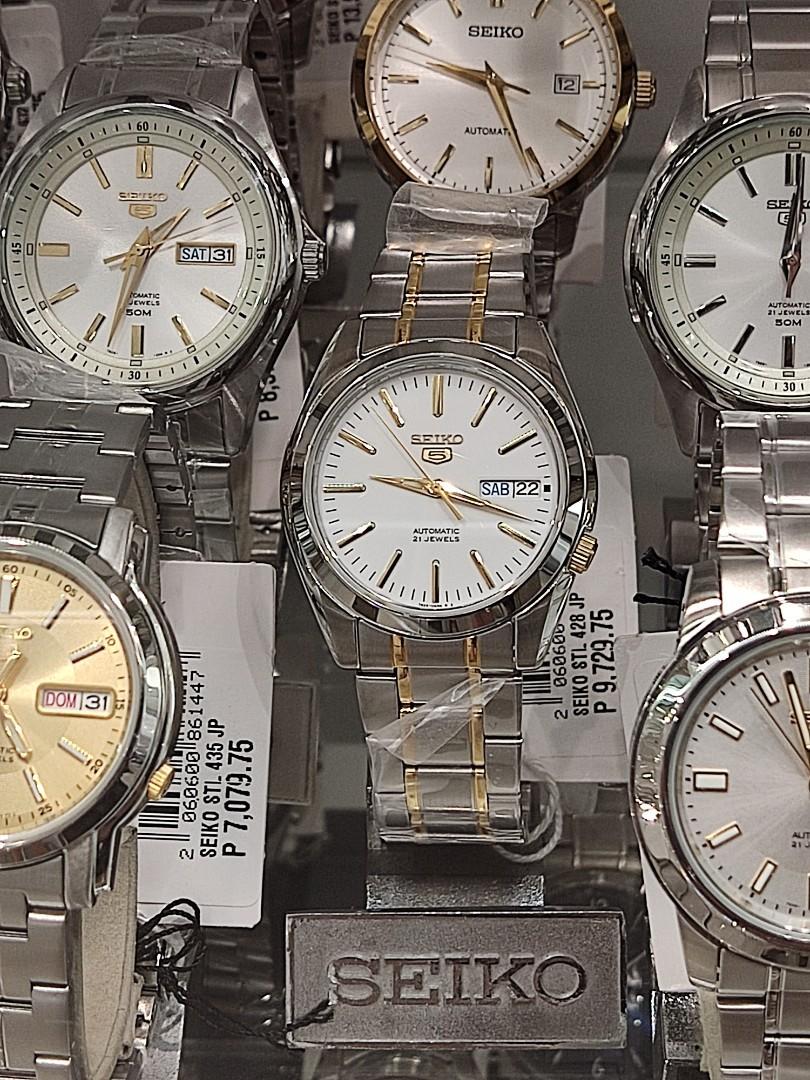 Seiko 5 SNKL47 Automatic White Dial Two-Tone Stainless Steel Men's ...