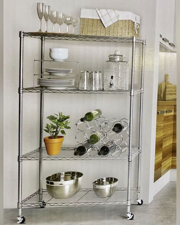 Seville 4 tier shelves, Furniture & Home Living, Home Improvement ...