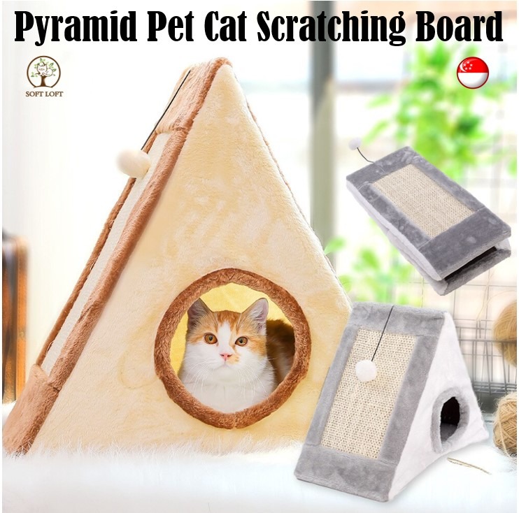 [SG STOCK] Pet Cat Pyramid House Cat Climbing Frame Cat Scratching ...
