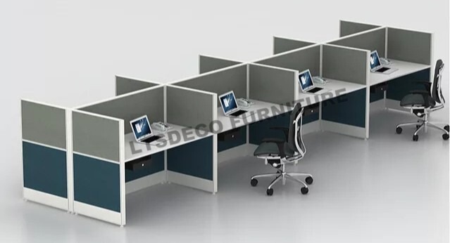 SHARING TABLE TWO TONE CUBICLE OFFICE PARTITION AND FURNITURE ...
