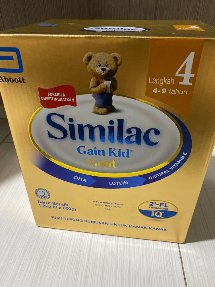Similac Gain Kid (Gold) Stage 4-box 1.8kg, Babies & Kids, Nursing ...