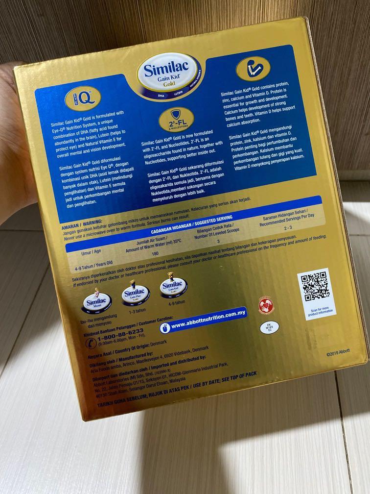 Similac Gain Kid (Gold) Stage 4-box 1.8kg, Babies & Kids, Nursing ...