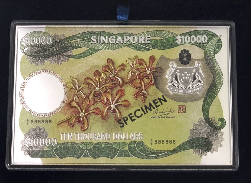 Singapore Currency Souvenir Orchid Series $10,000.00 Banknote Replica ...