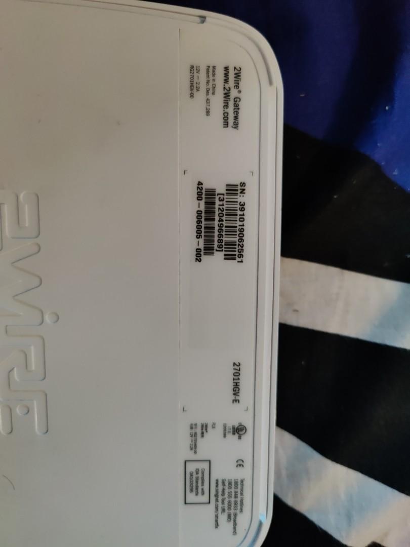 Singtel 2 wire 2701 hgv-e router, Computers & Tech, Parts & Accessories ...