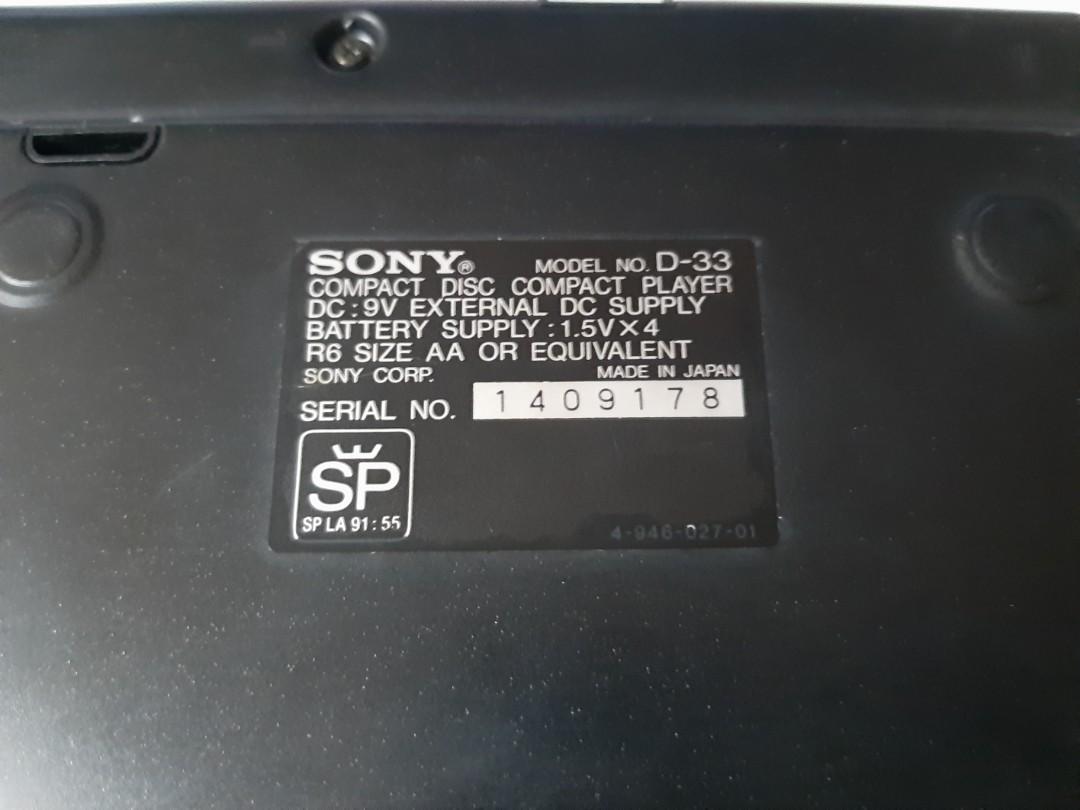 sony d-33 sony discman sony walkman, 音響器材, 可攜式音響設備 - Carousell