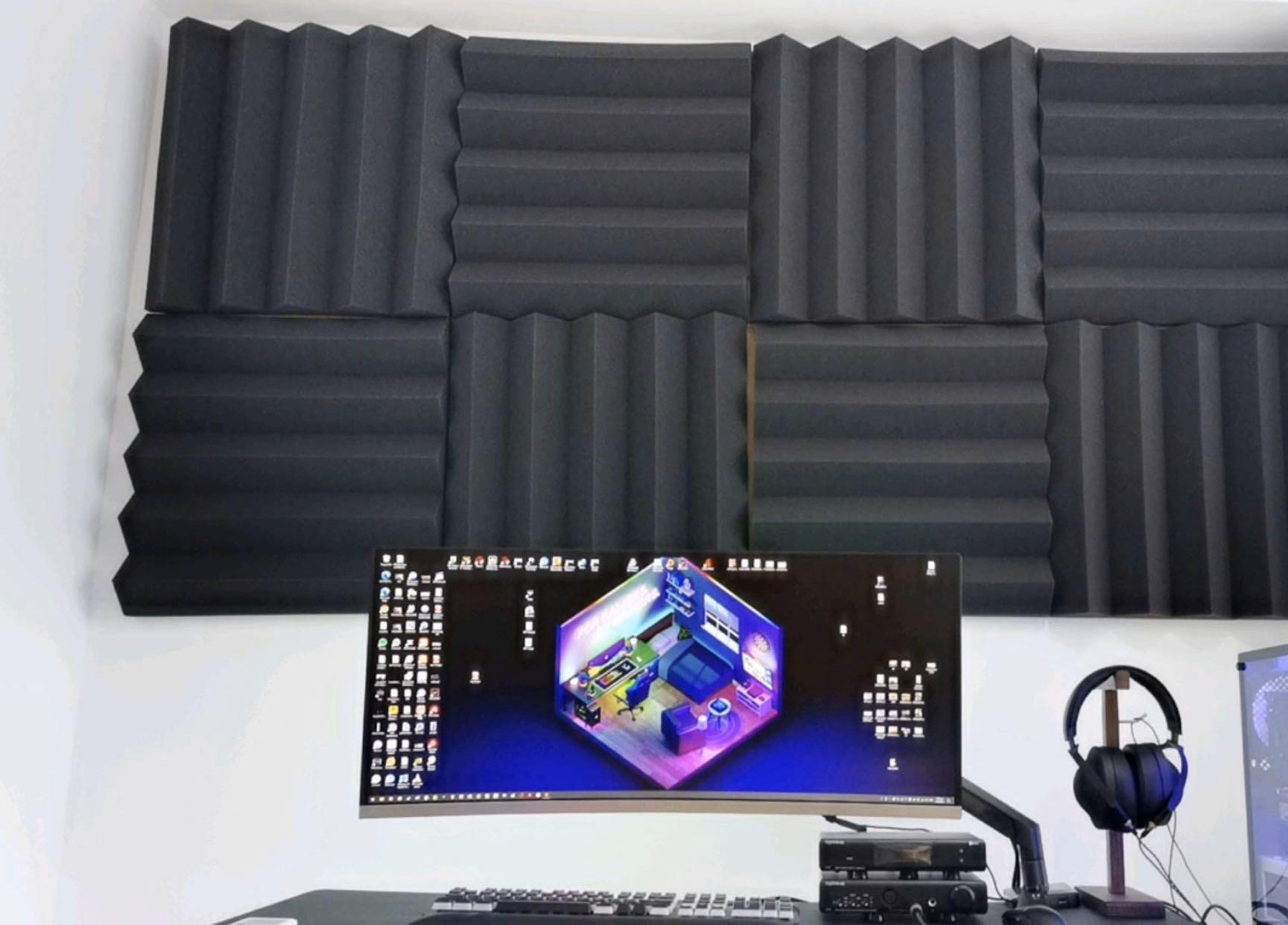 Soundproof Large Thick Wedges Acoustic Foam Sound Proof Sponge Studio ...