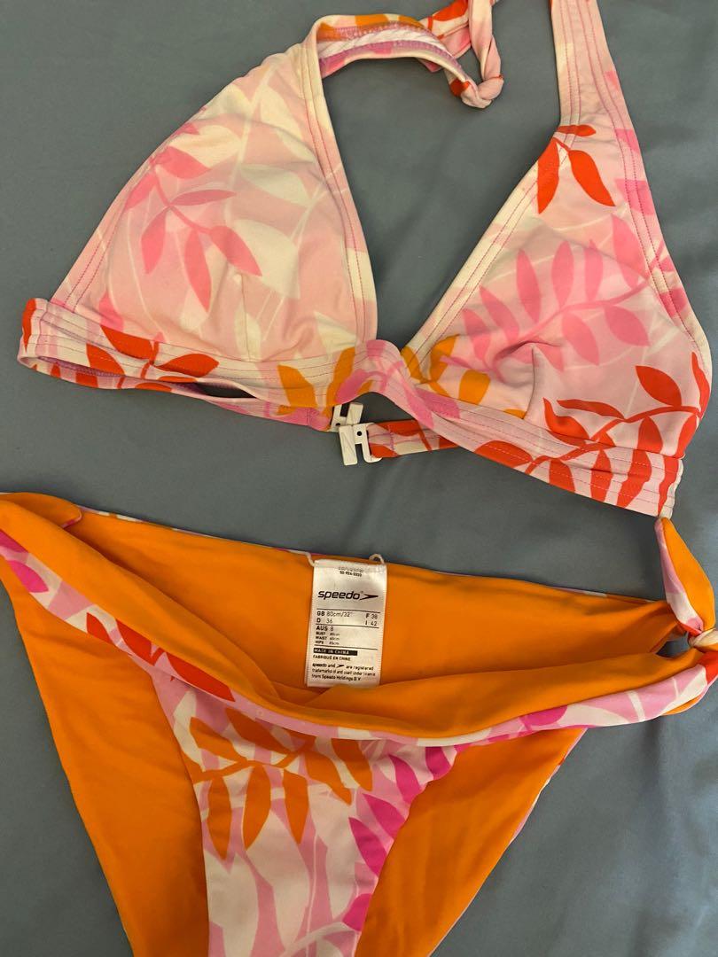 Speedo Two Piece Swimsuit with Reversible Bottom, Women's Fashion ...