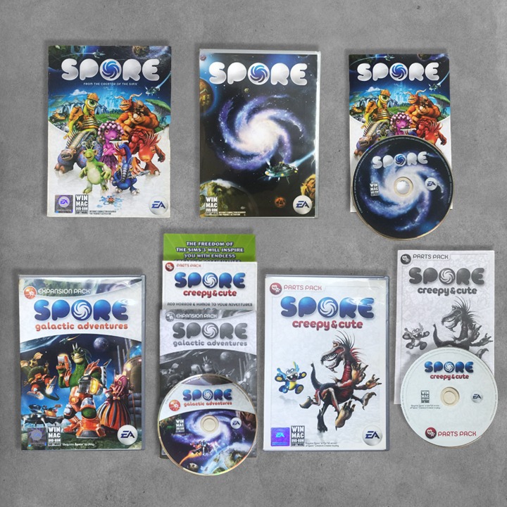 Take All Spore Base Game + Spore Creepy & Cute Parts Pack + Spore Galactic Adventures Expansion ...