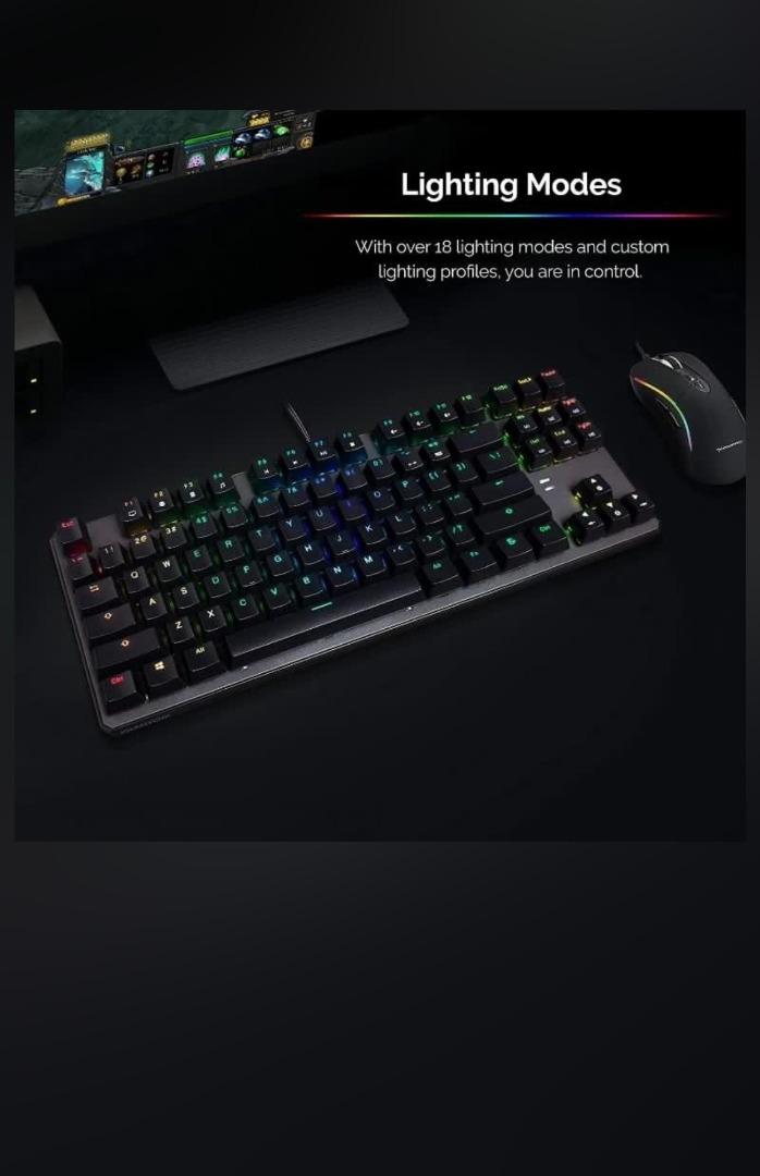 Tecware Phantom 87 Key Mechanical Keyboard,RGB LED, Outer Brown Switch ...