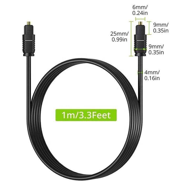 Toslink Digital Optical Audio Cable Adapter PVC Fiber Audio Cord for ...